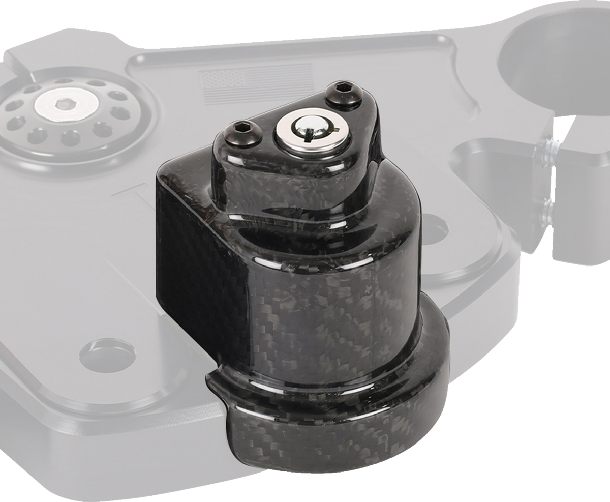 THRASHIN SUPPLY CO. Cover Steering Lock - Gloss Weave Carbon Fiber TSC